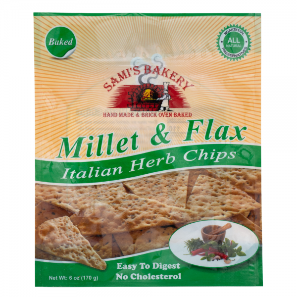 Millet and Flax Italian Herb Chips - Sami's Bakery