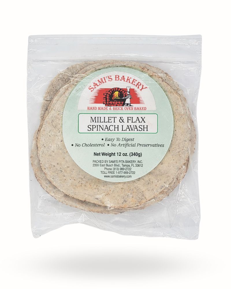 Millet and Flax Spinach Lavash - Sami's Bakery