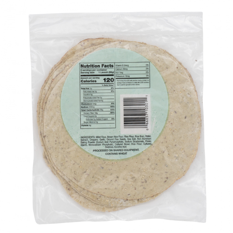 Millet and Flax Spinach Lavash - Sami's Bakery