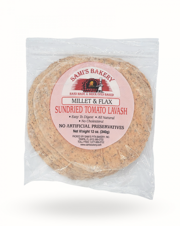 Millet and Flax Sundried Tomato Lavash - Sami's Bakery