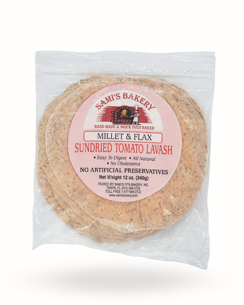 Millet and Flax Sundried Tomato Lavash - Sami's Bakery